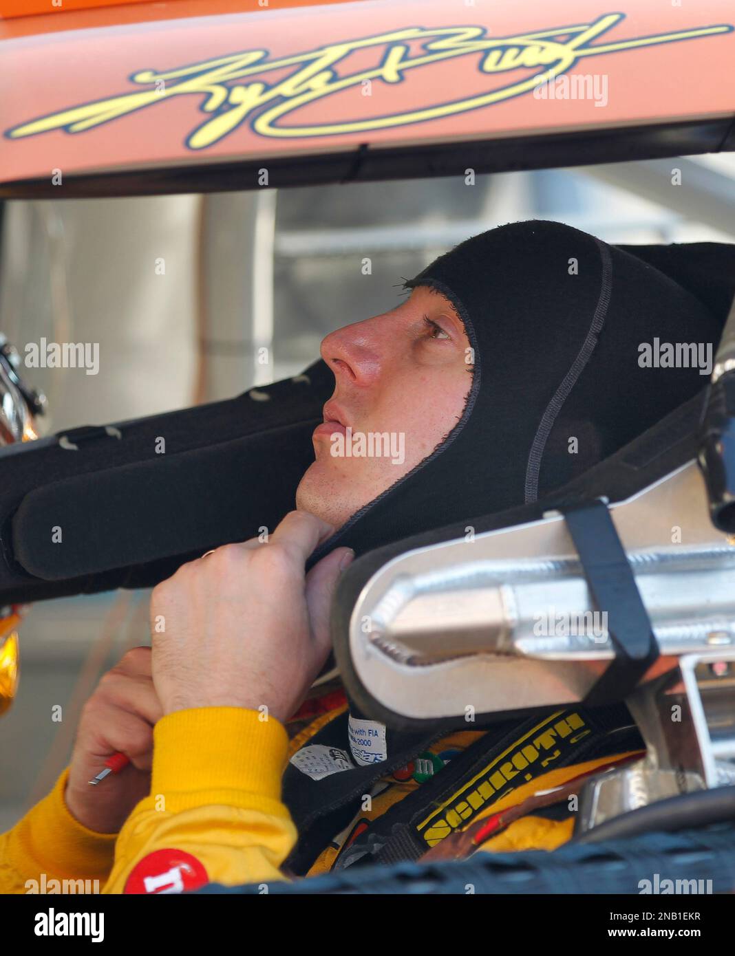 Sprint Cup Series driver Kyle Busch (18) prepares for practice at the ...