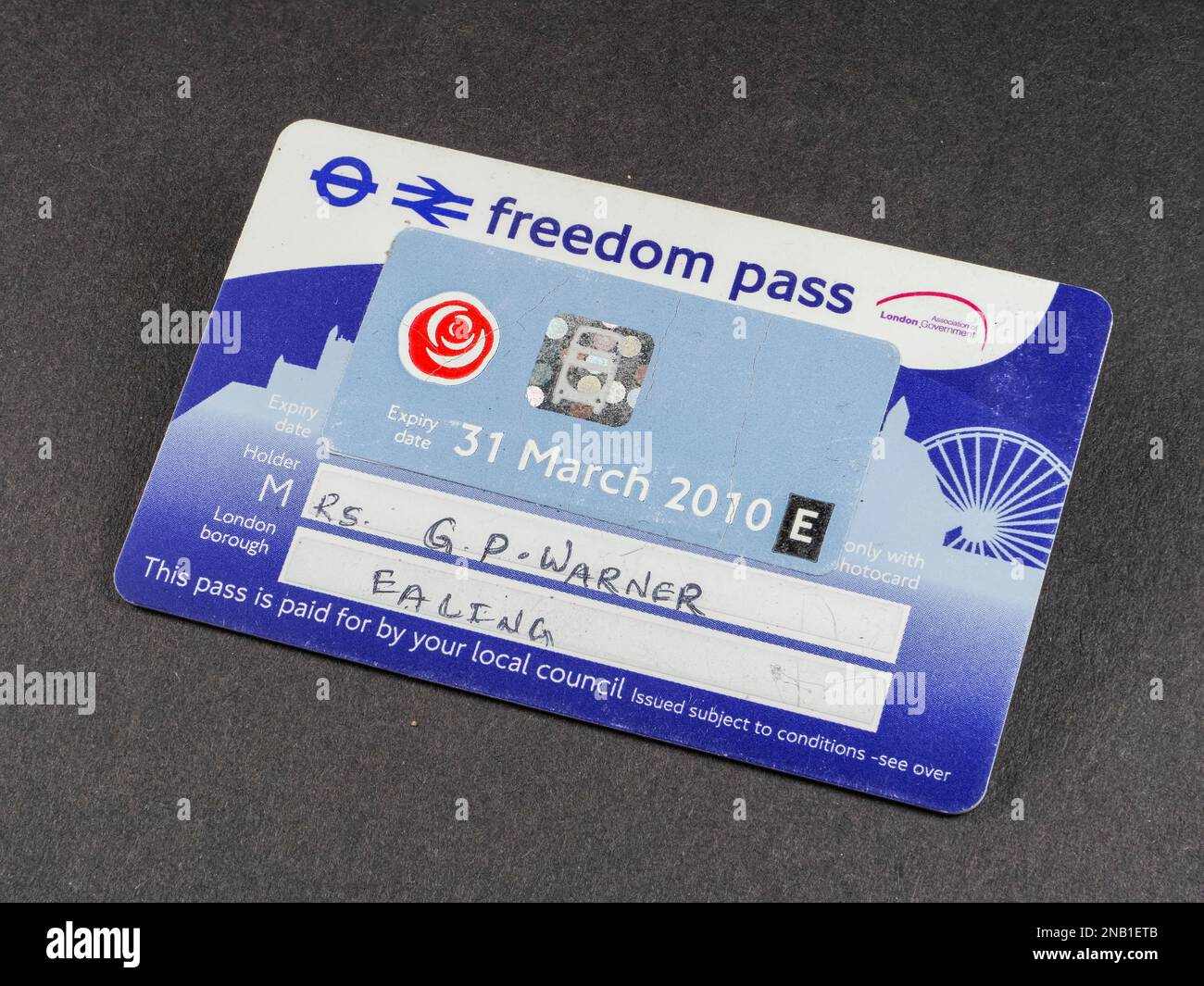 A London Transport Freedom Pass as issued to a British pensioner living ...