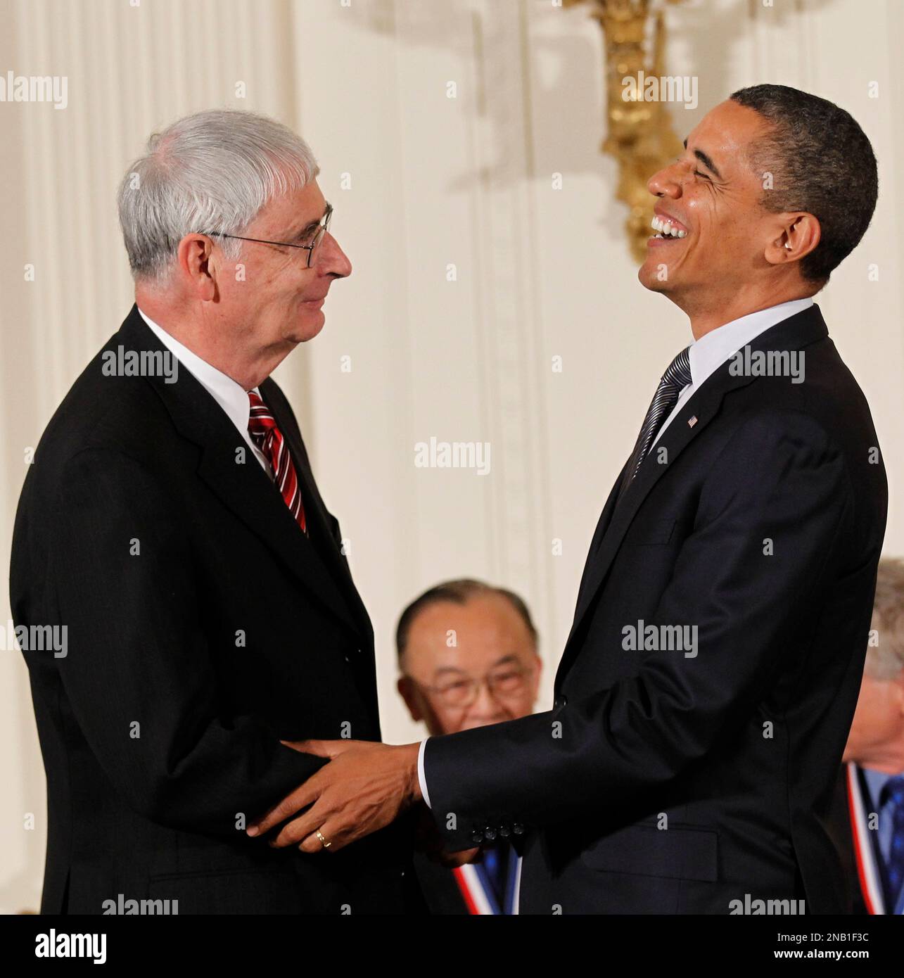 President Barack Obama, right, presents the National Medal of Science ...