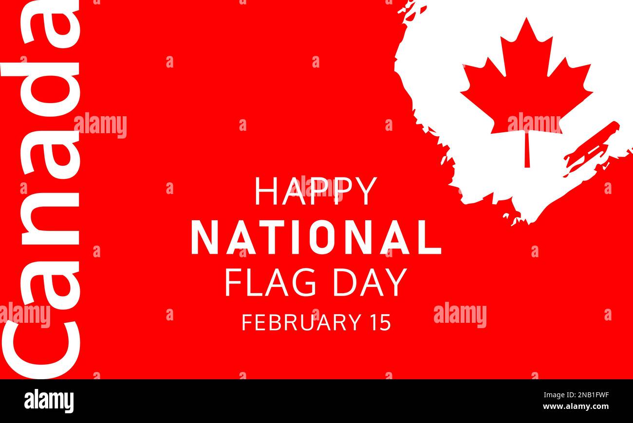 Canada happy flag day, february 15 celebrate background with maple leaf ...