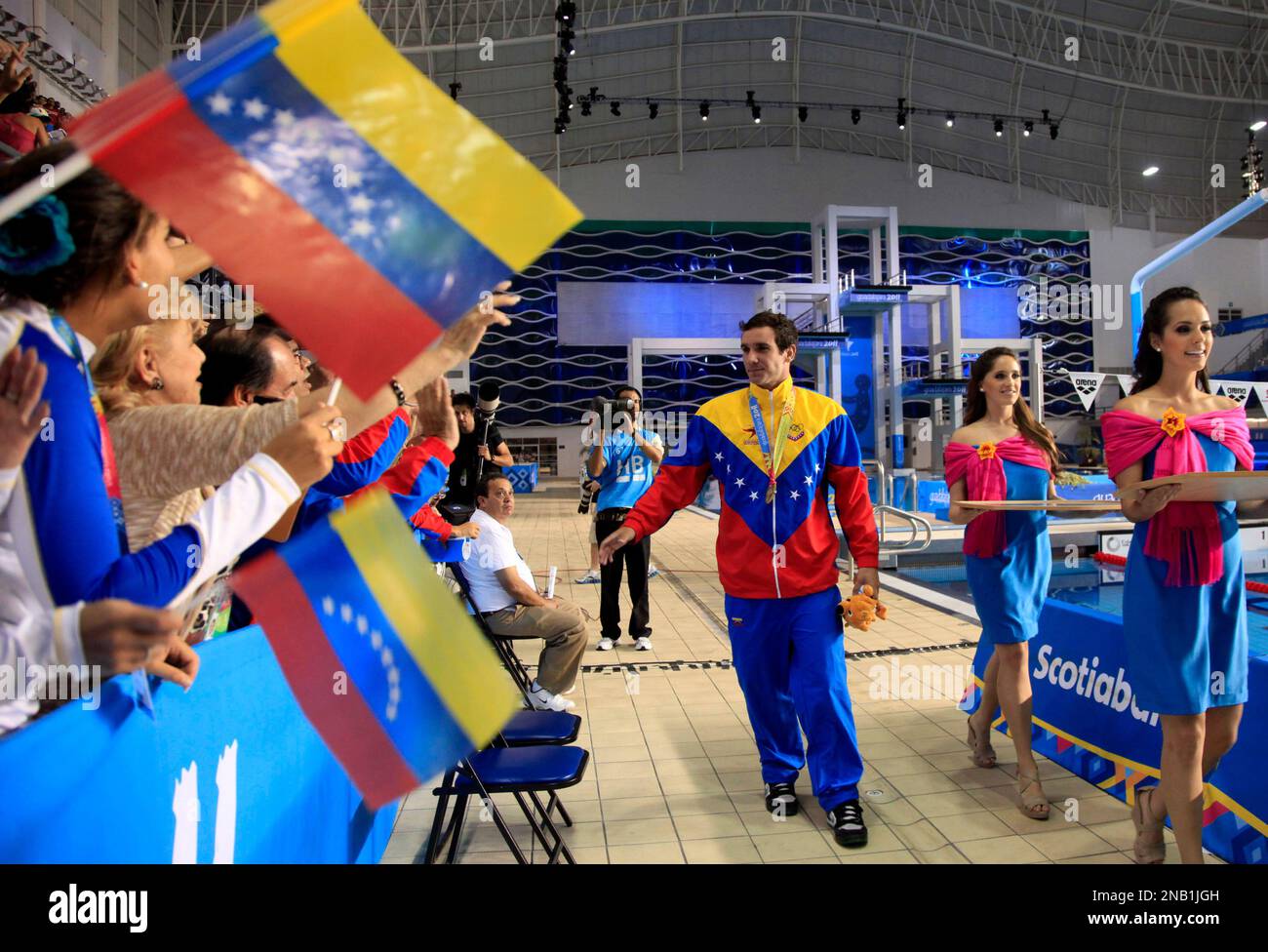 Venezuela's Albert Subirats celebrates after winning the gold medal of ...