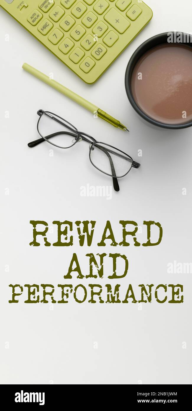 Text sign showing Reward And Performance. Internet Concept Given in ...
