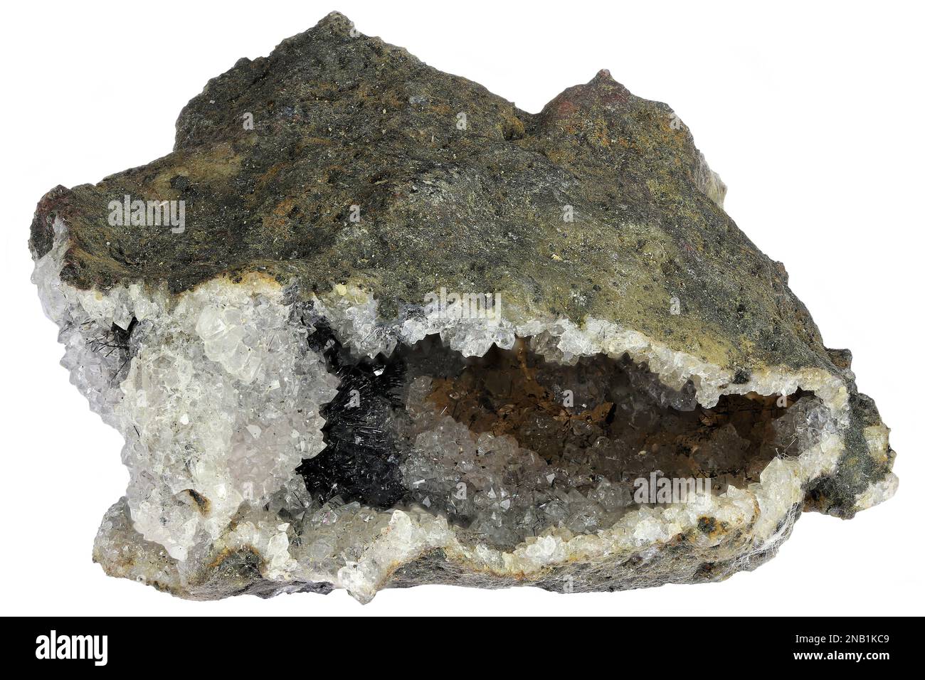 quartz geode from Morocco isolated on white background Stock Photo - Alamy