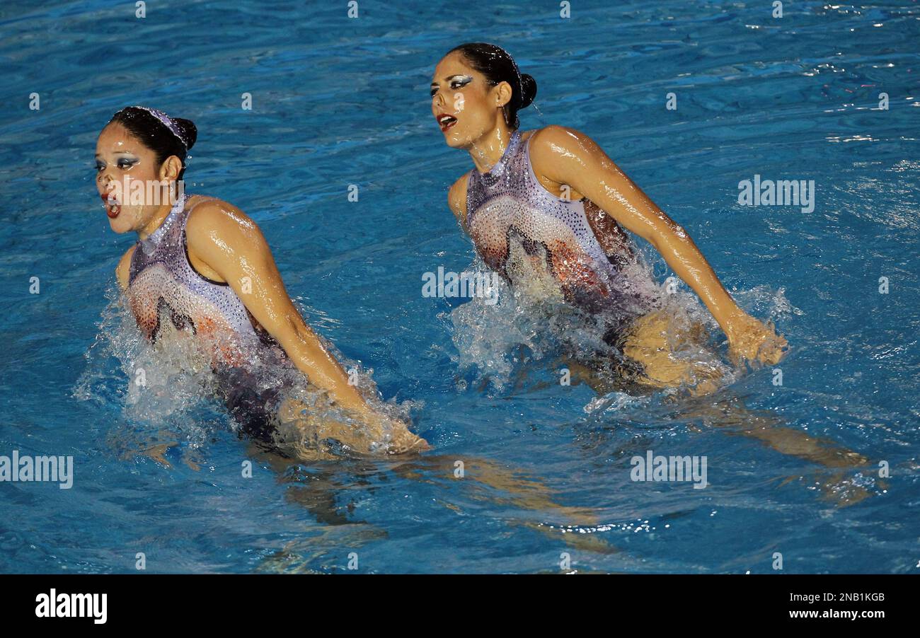 Mexico's team performs during the duet free routine of the synchronized ...