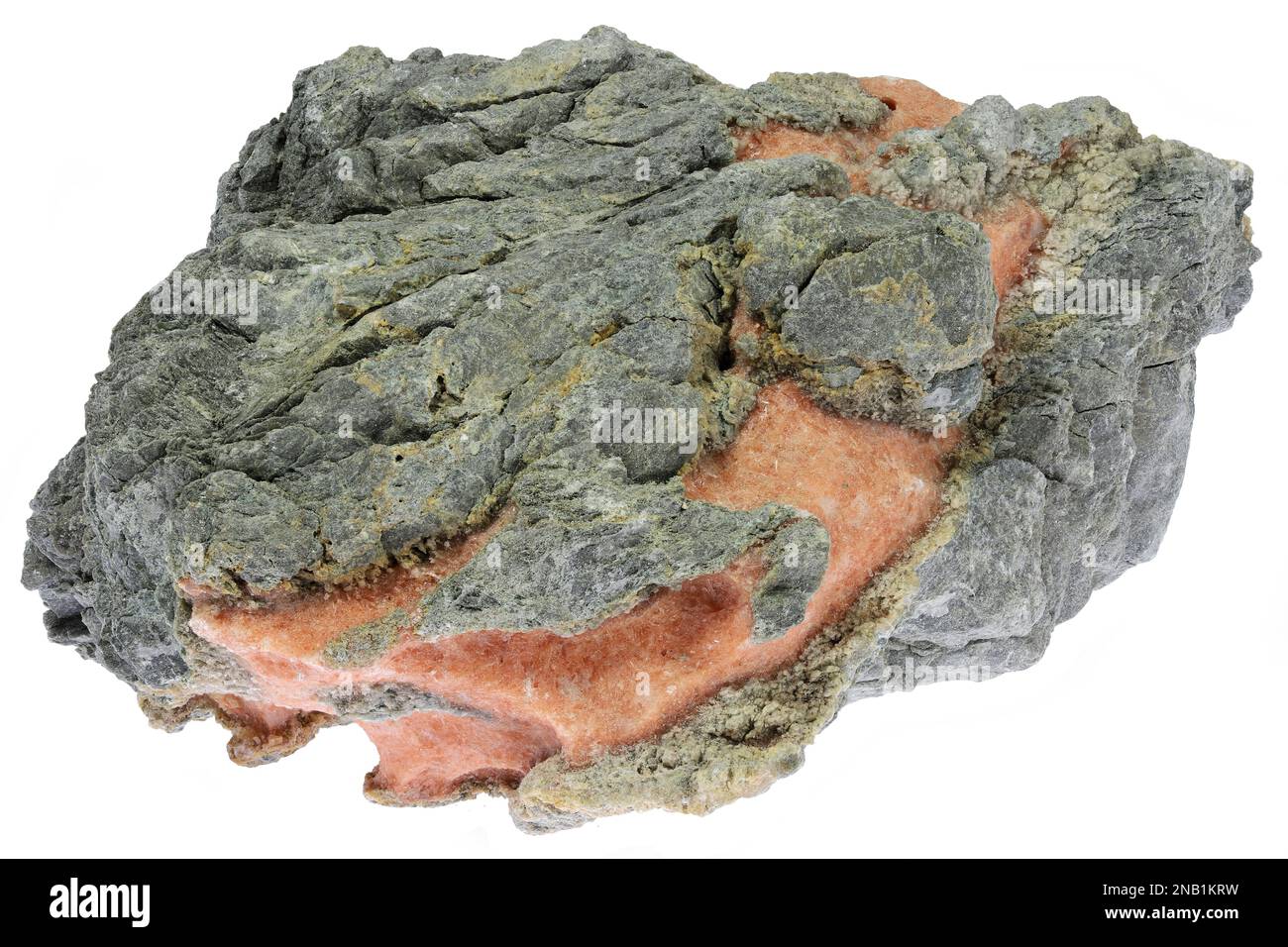 red gypsum from Werfen, Austria isolated on white background Stock ...