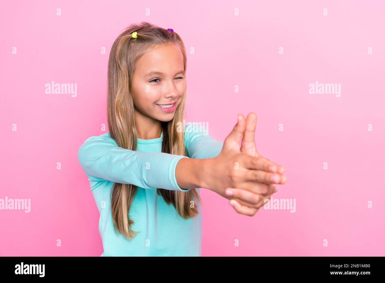 Photo of young little schoolkid preteen positive carefree focused ...