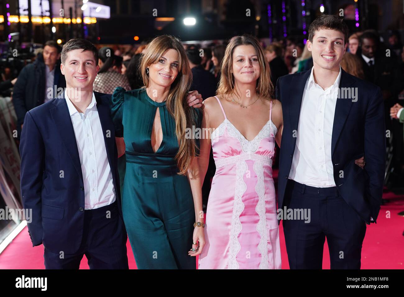 (left to right) Sulaiman Khan, Jemima Khan and Kasim Khan attending the UK premiere of What's ...