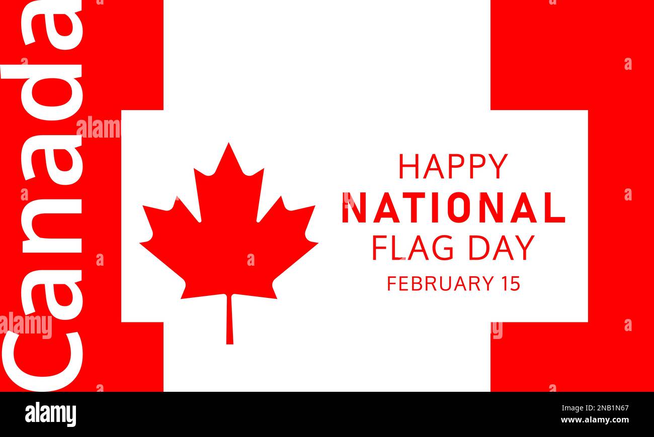 Canada happy flag day, february 15 celebrate background with maple leaf ...