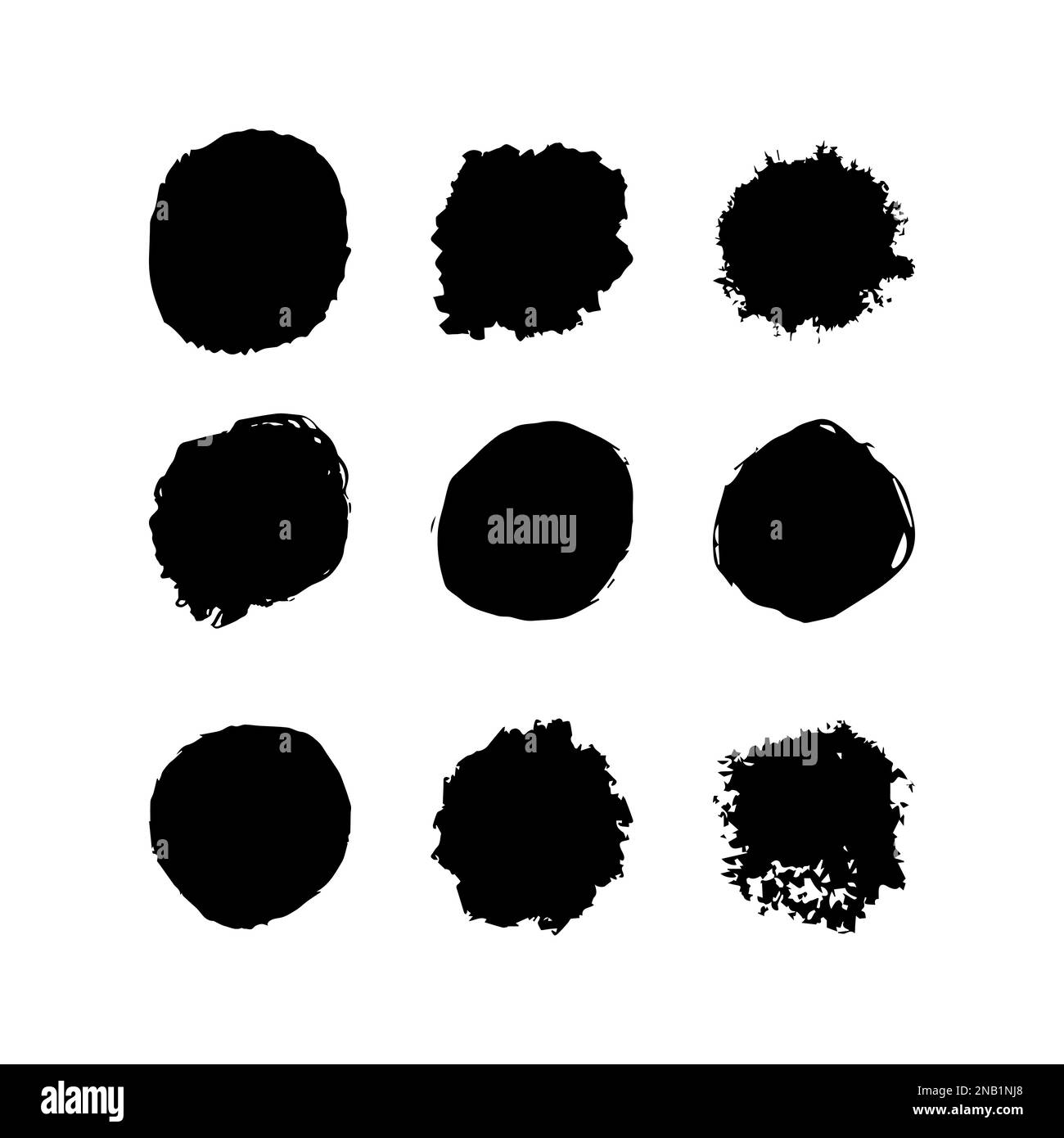 Set of Hand drawn black spots. Vector illustration Stock Vector Image ...