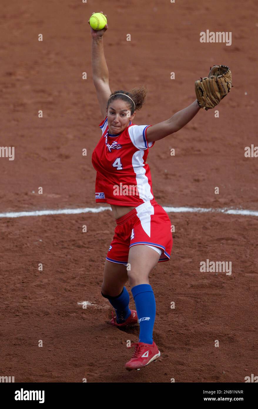 Puerto Rico's pitcher Laura Ramos throws during a women's preliminary ...