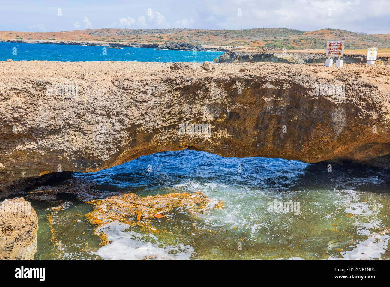 Gorgeous landscape view of Natural Bridge. Aruba. Atlantic Ocean Stock ...
