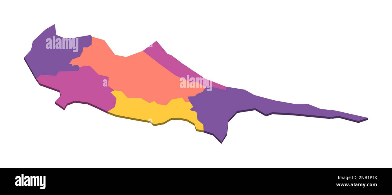 Cyprus political map of administrative divisions - districts. Isometric ...