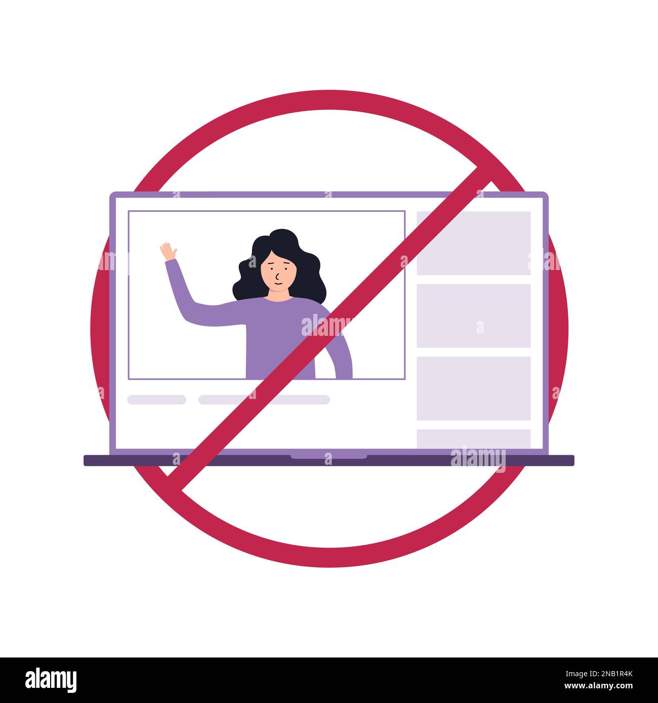 National Day of Unplugging. Turn off devices. Prohibition sign symbol ...