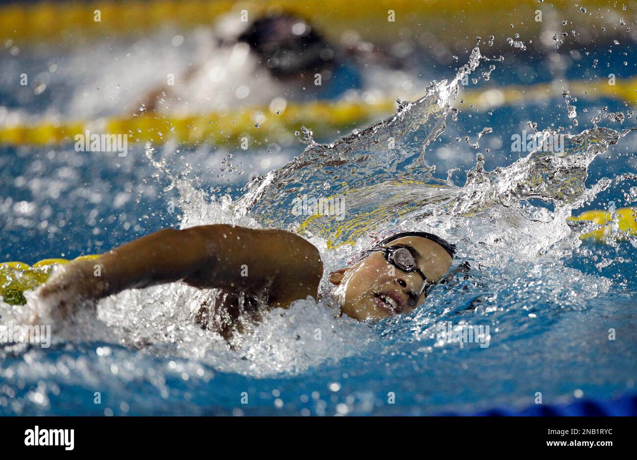 Venezuela's Andreina Pinto competes during the swimming women's 800m ...
