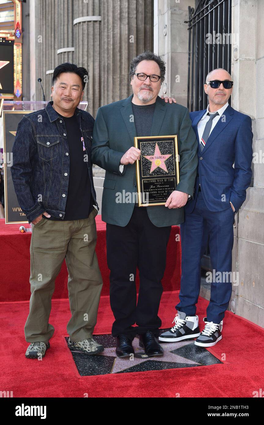Roy Choi, from left, Jon Favreau and Robert Downey Jr. attend a ...