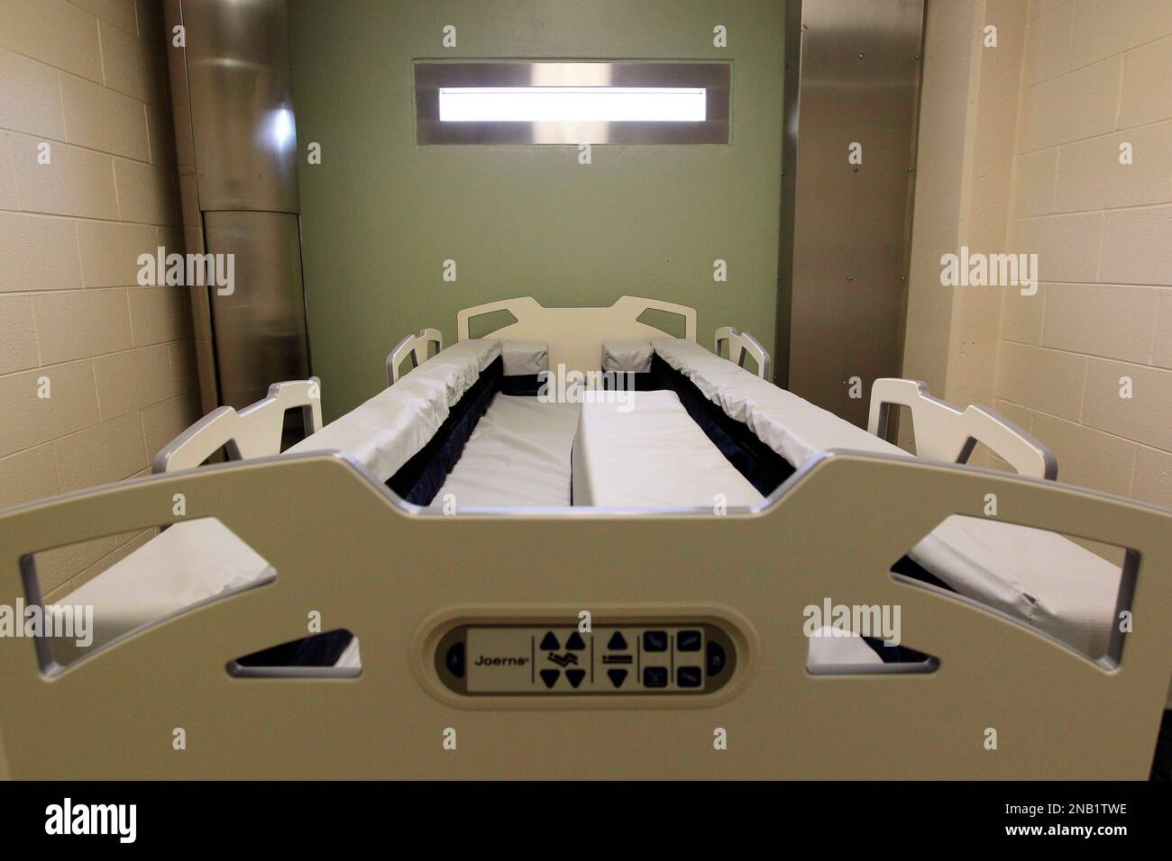 A bariatric bed is shown in the new Central prison healthcare complex ...