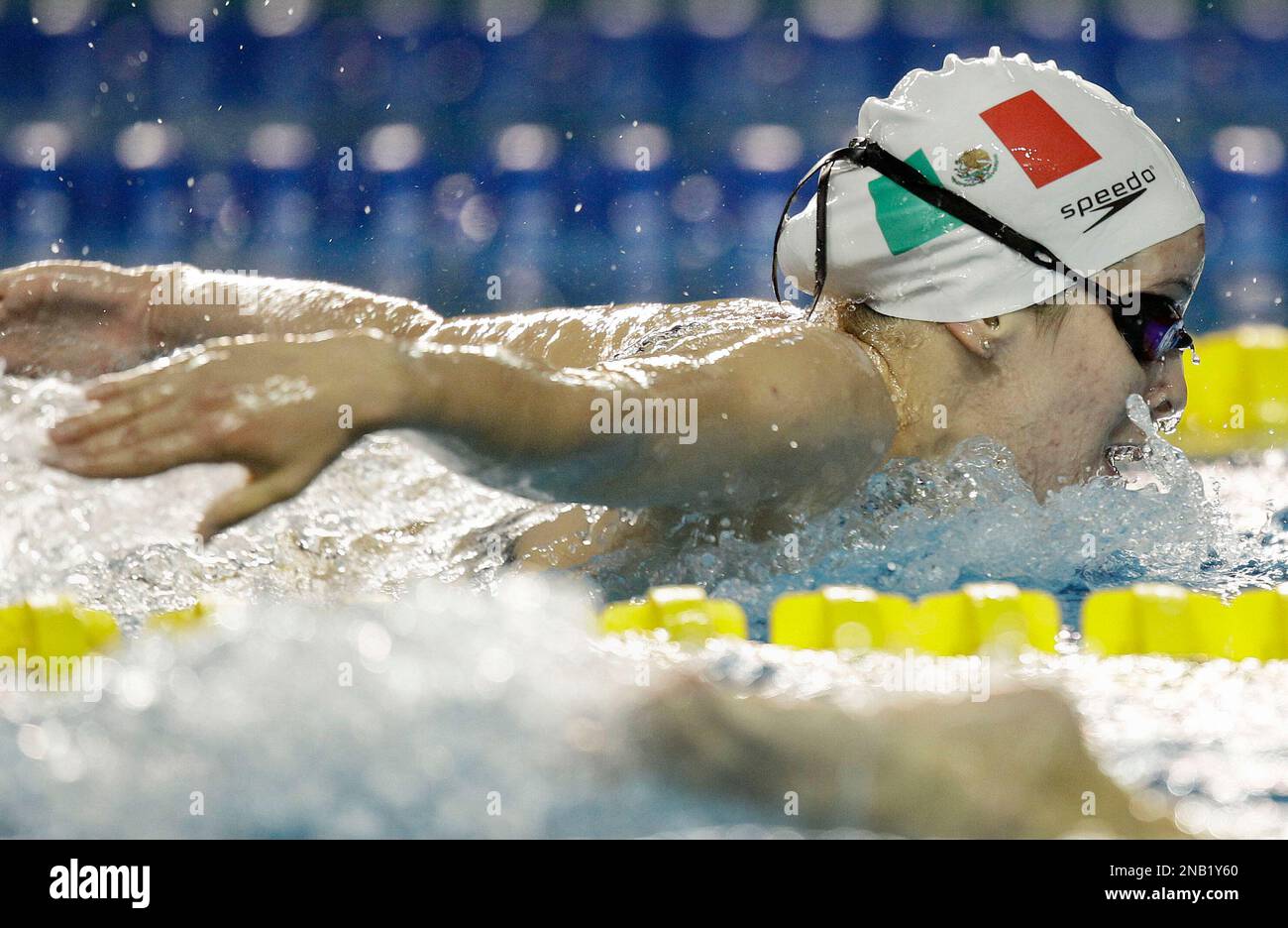 Mexico's Rita Medrano takes a breath while competing in a preliminary ...