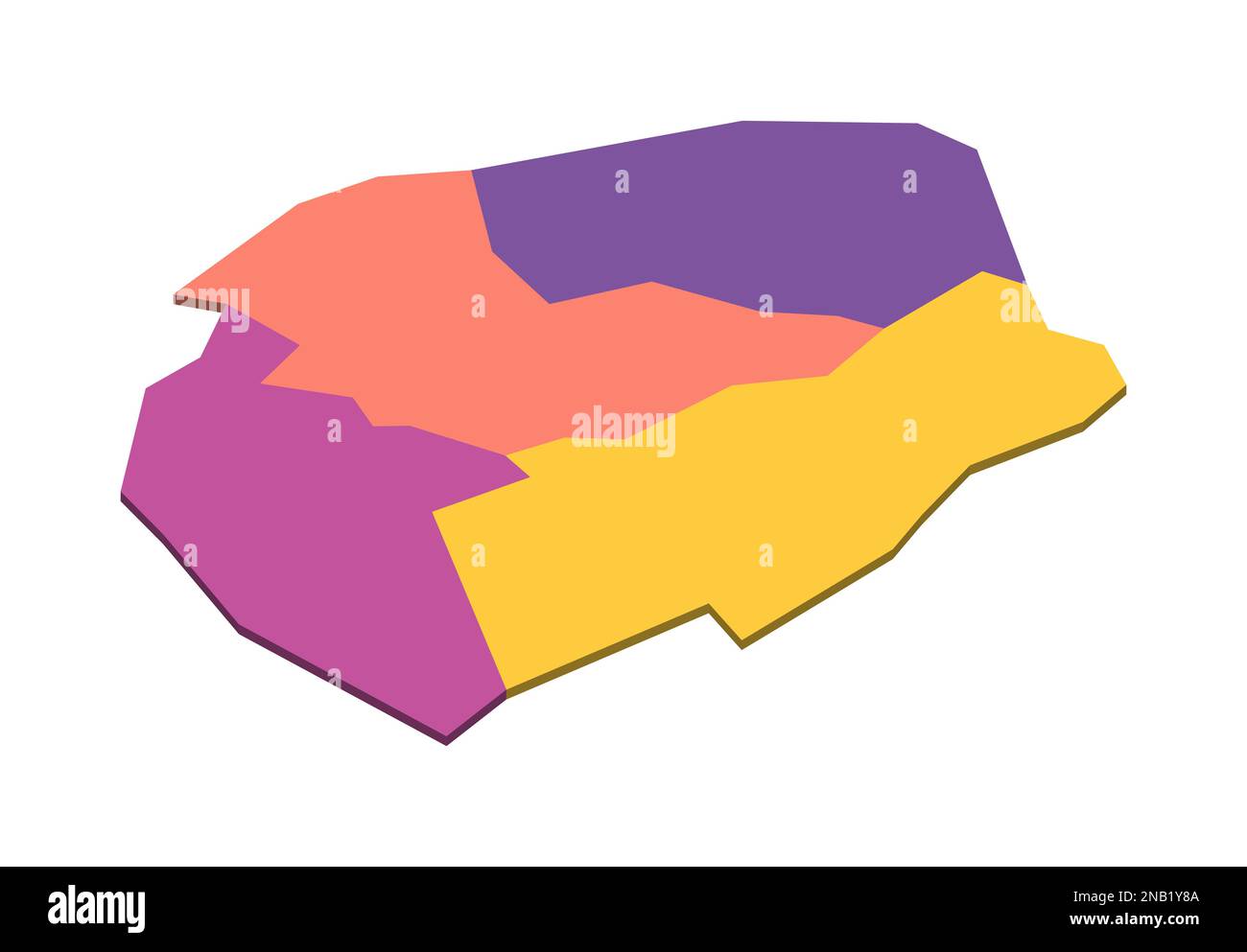 Eswatini Political Map Of Administrative Divisions Regions Isometric
