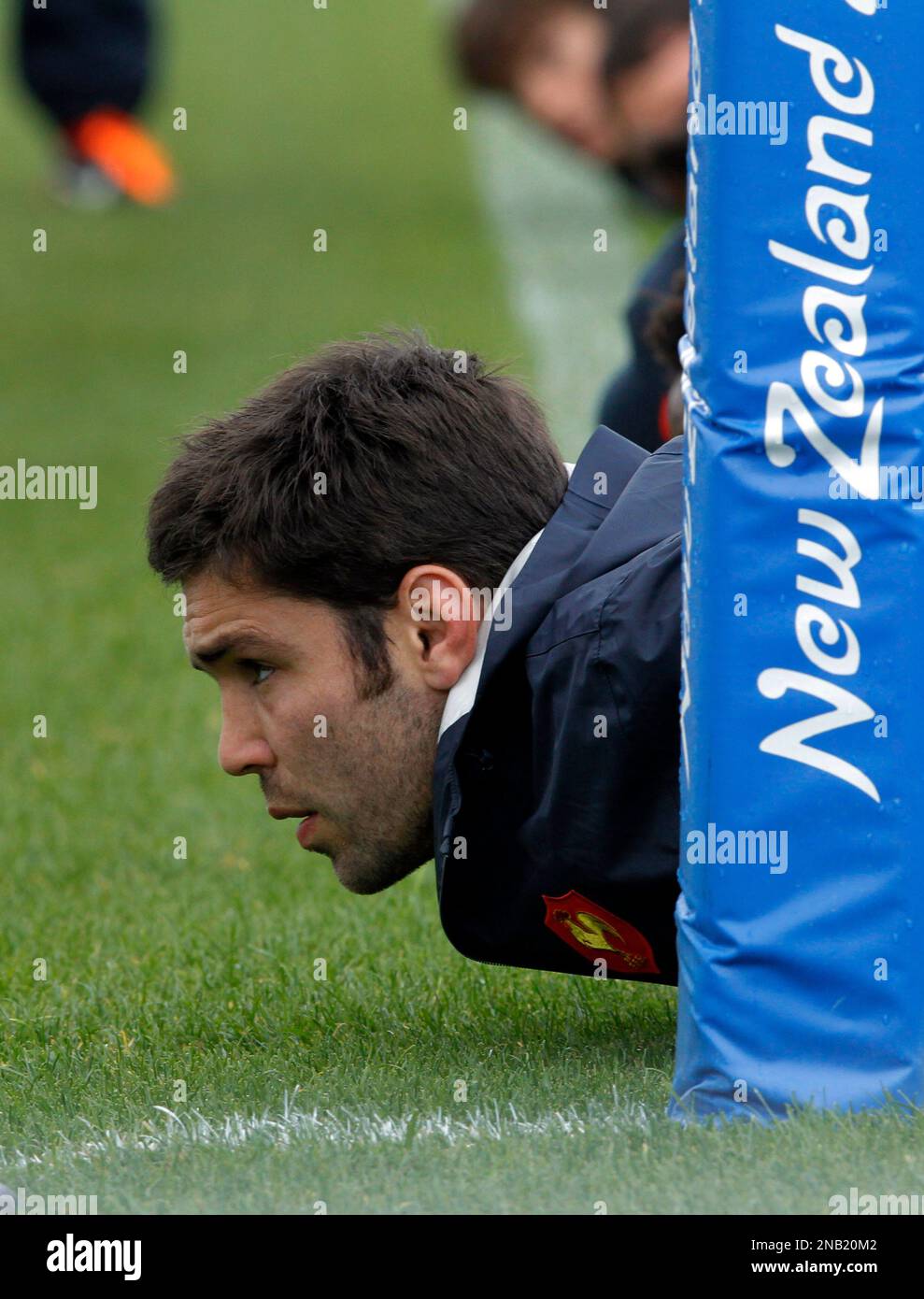 French rugby player Dimitri Yachvili prepare for a run during a ...
