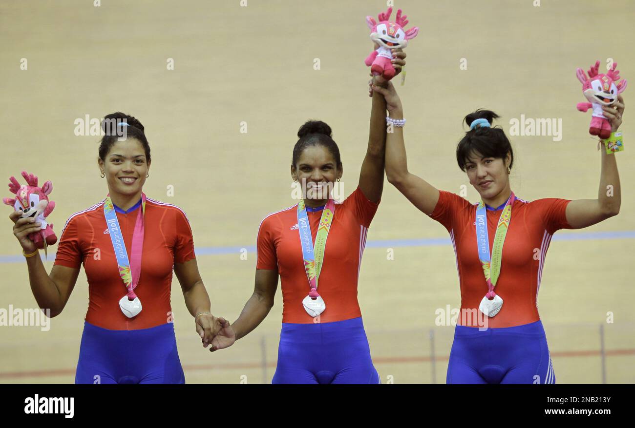 Cuba's team members, from left, Dalia Rodriguez, Yumari Gonzalez and ...