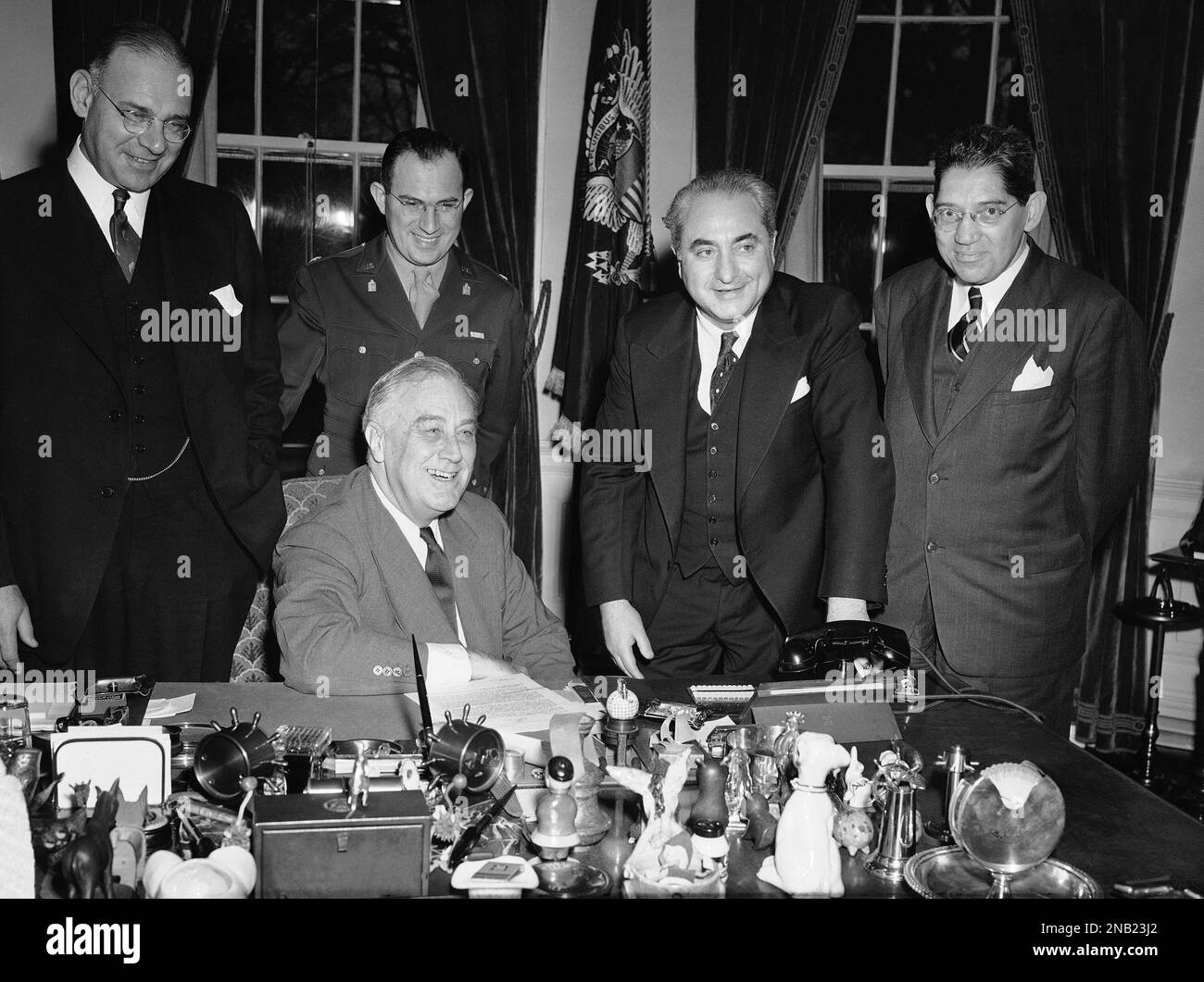 Paying a visit to President Franklin D. Roosevelt at the White House ...