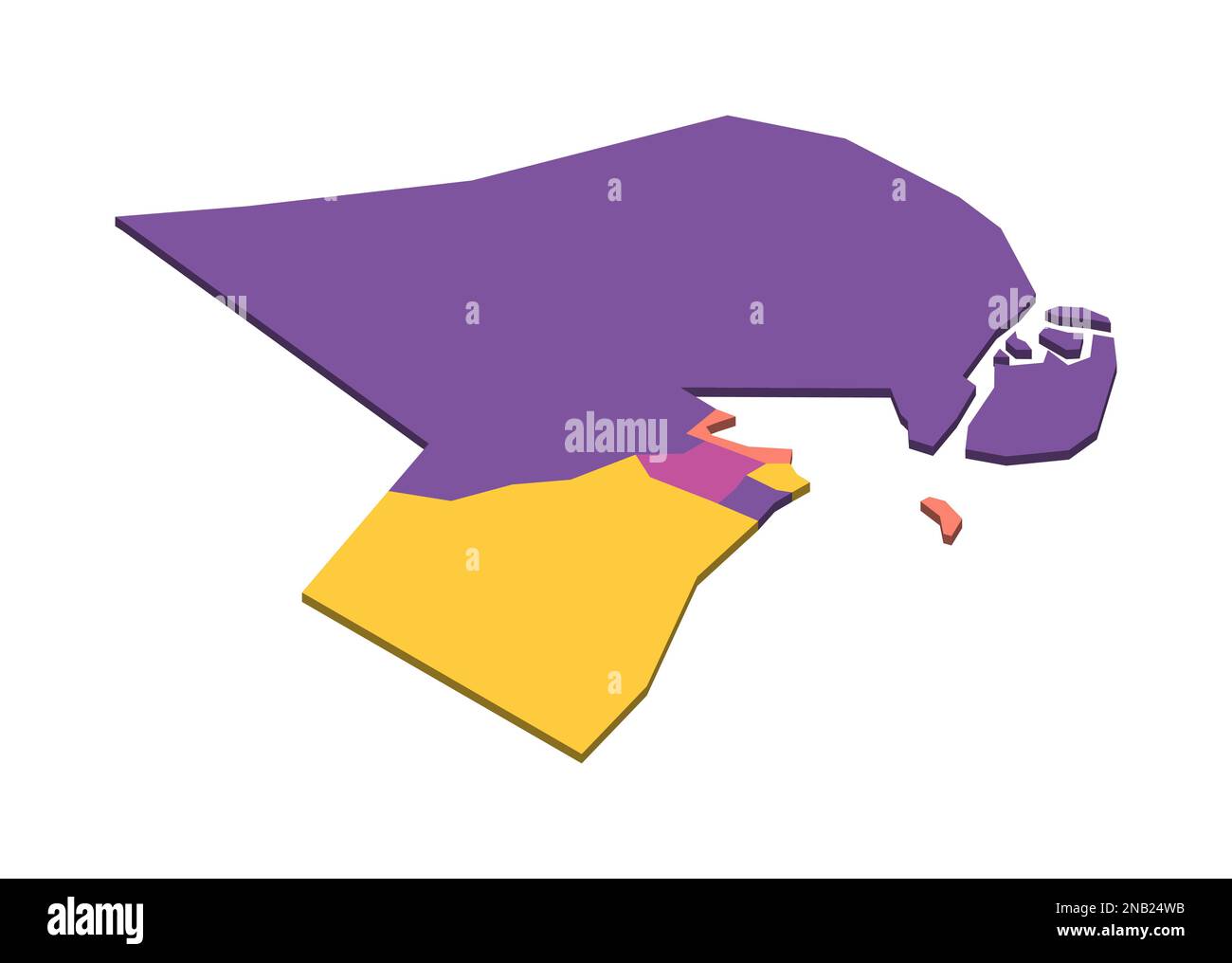 Kuwait political map of administrative divisions - governorates ...