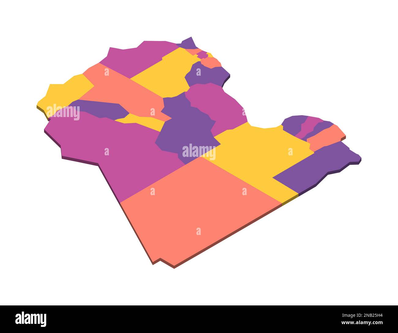 Libya political map of administrative divisions - districts. Isometric ...
