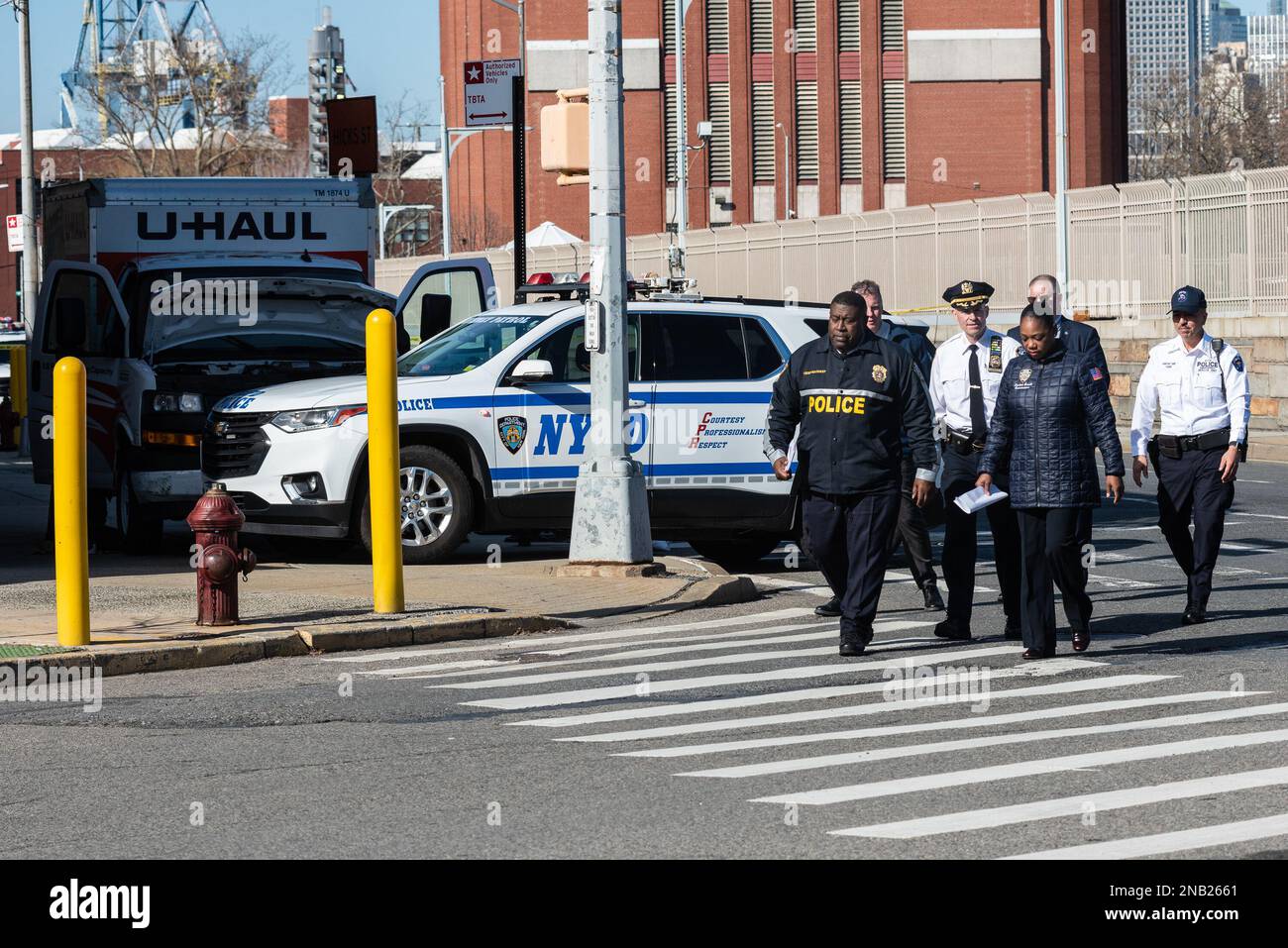 New York, USA. 13th Feb, 2023. NYPD Commissioner Keechant Sewell and ...