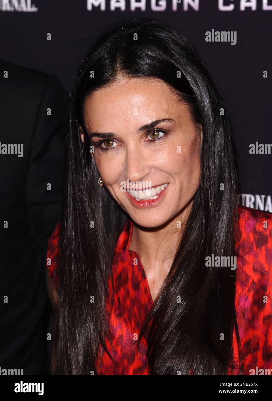 Actress Demi Moore attends the premiere of "Margin Call" on Monday, Oct ...