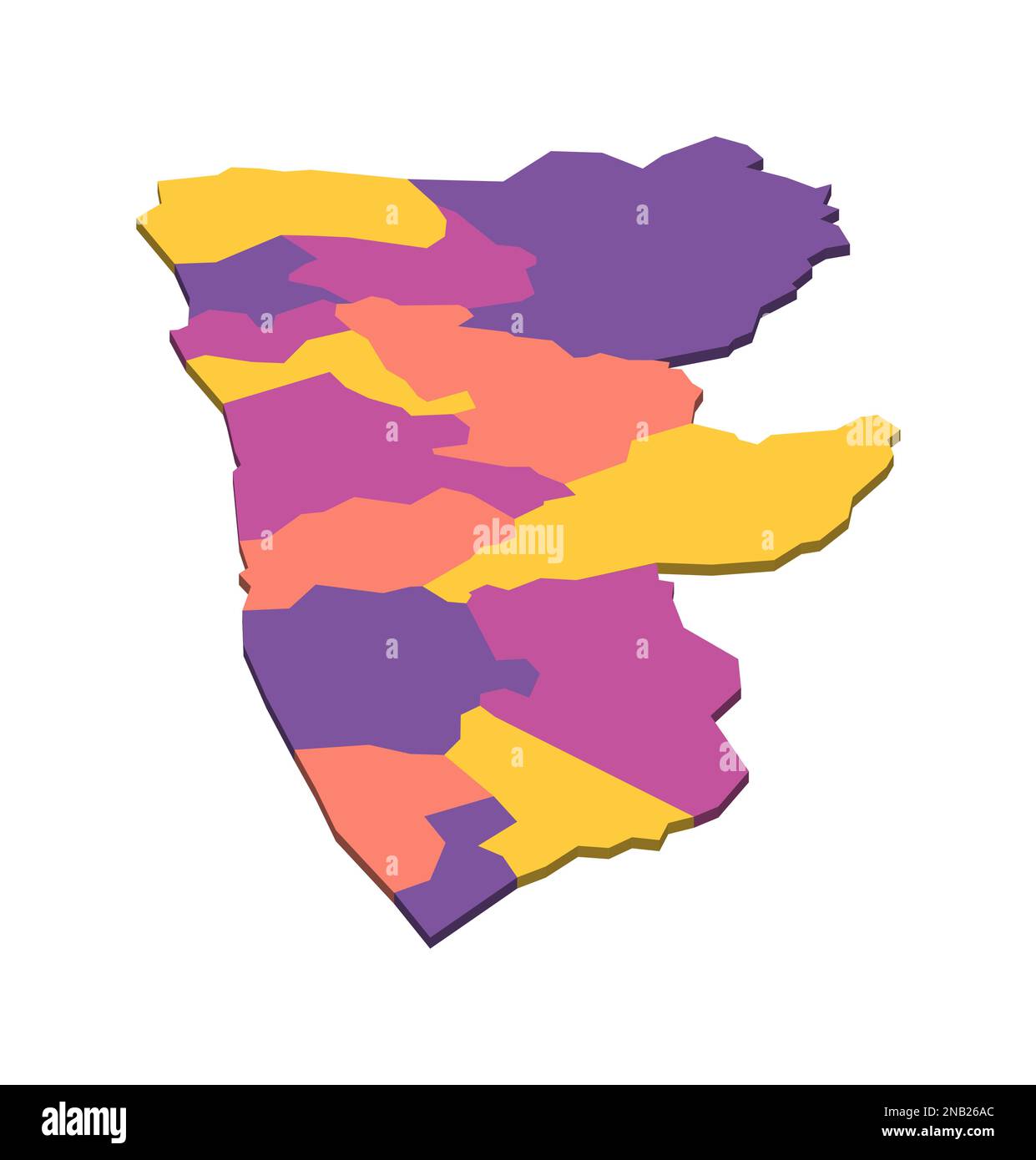 Liberia political map of administrative divisions - counties. Isometric ...