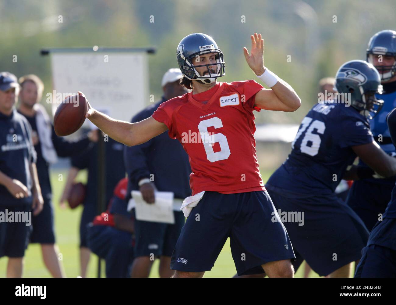 Seattle Seahawks backup quarterback Charlie Whitehurst (6) throws ...