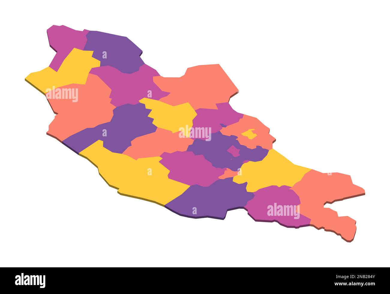 Mongolia political map of administrative divisions - provinces and khot ...