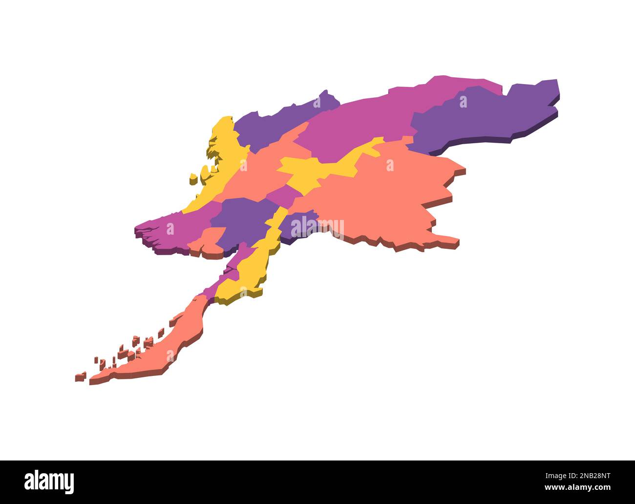 Myanmar political map of administrative divisions - states, regions and ...