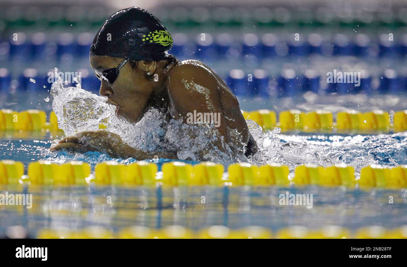 Alia Atkinson of Jamaica pushes through the water during a preliminary ...