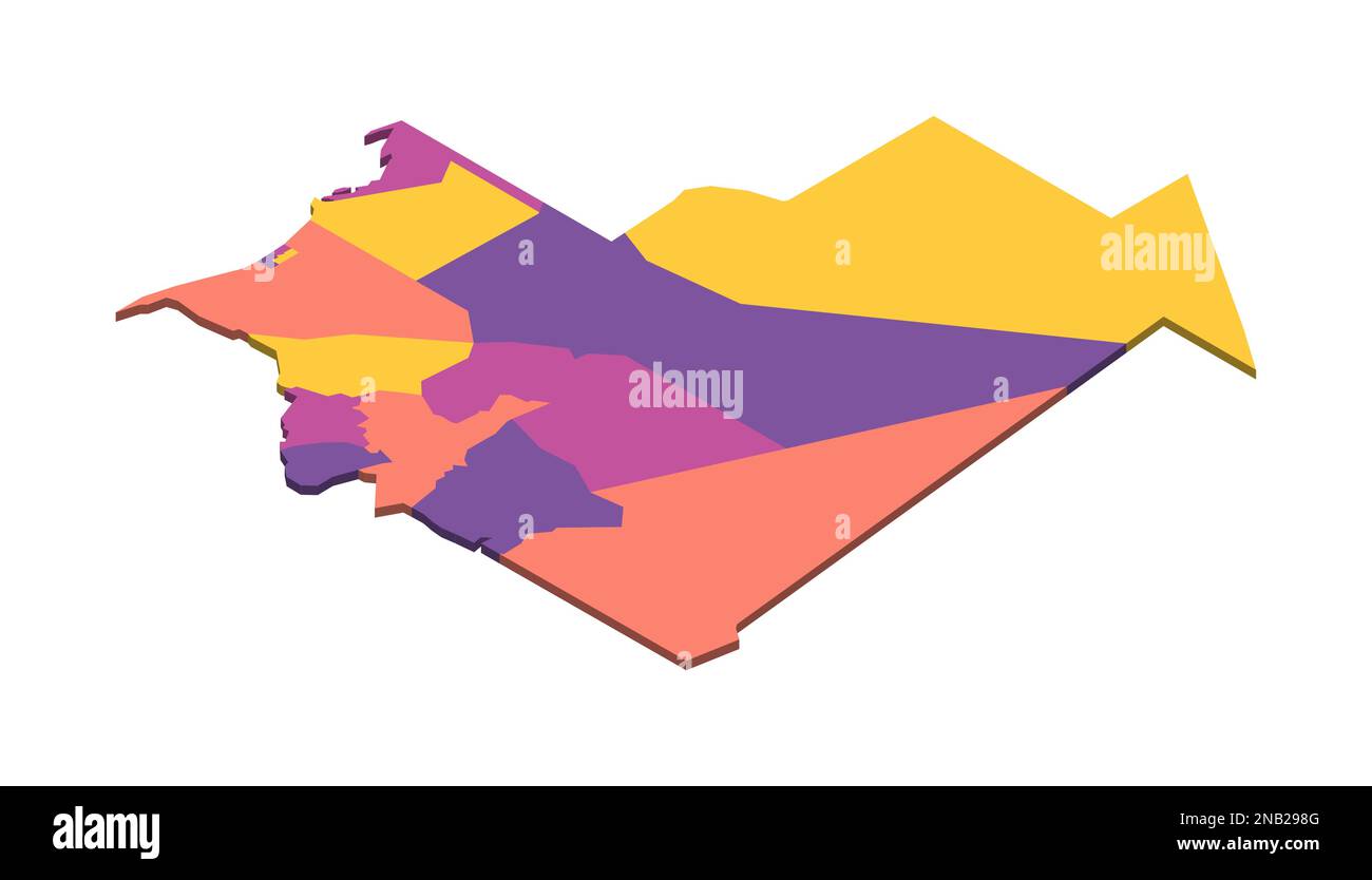 Mauritania political map of administrative divisions - regions and ...