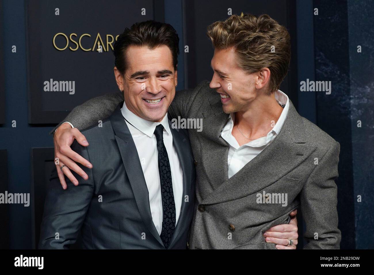 Colin Farrell, left, and Austin Butler arrives at the 95th Academy ...
