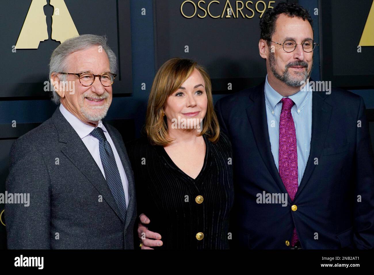 Steven Spielberg, from left, Kristie Macosko Krieger and Tony Kushner ...