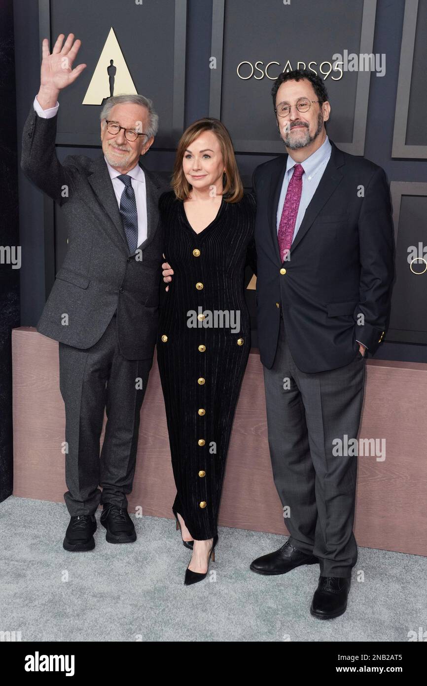 Steven Spielberg, from left, Kristie Macosko Krieger and Tony Kushner ...