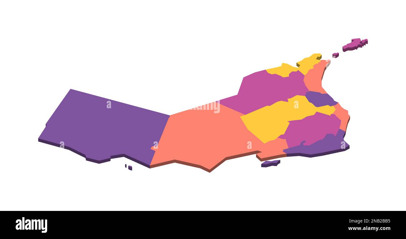 Oman political map of administrative divisions - governorates ...