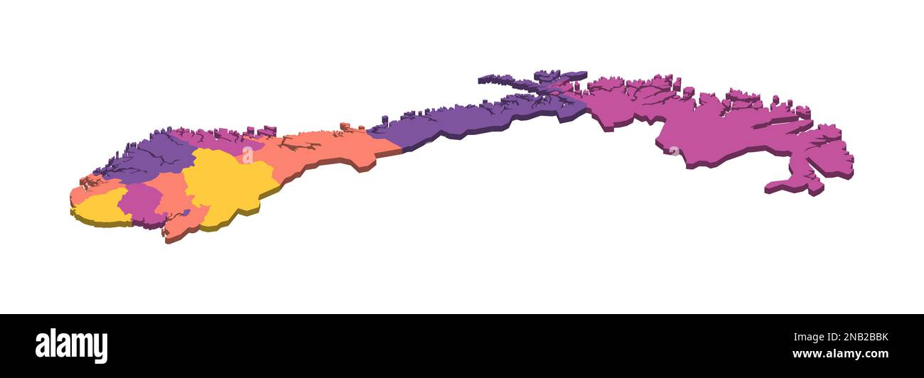 Norway political map of administrative divisions - counties and ...