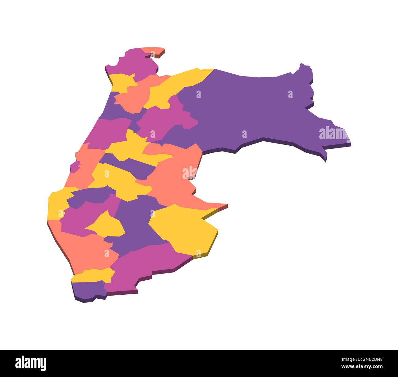 Peru political map of administrative divisions - departments. Isometric ...