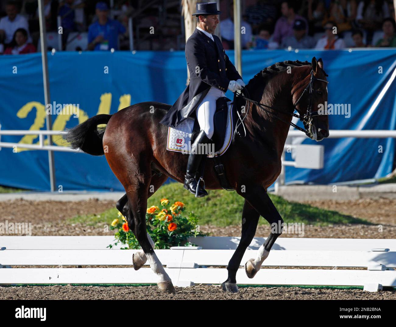 Colombia's Marco Bernal rides Farewell during the equestrian dressage ...