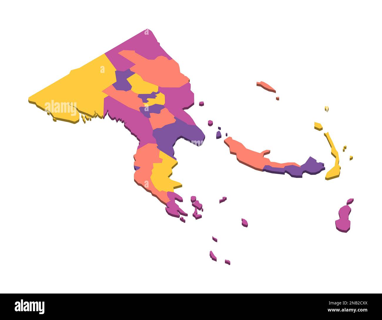 Papua New Guinea political map of administrative divisions - provinces ...