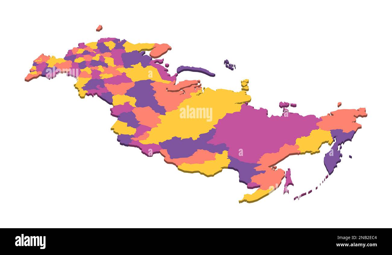Russia political map of administrative divisions - oblasts, republics ...