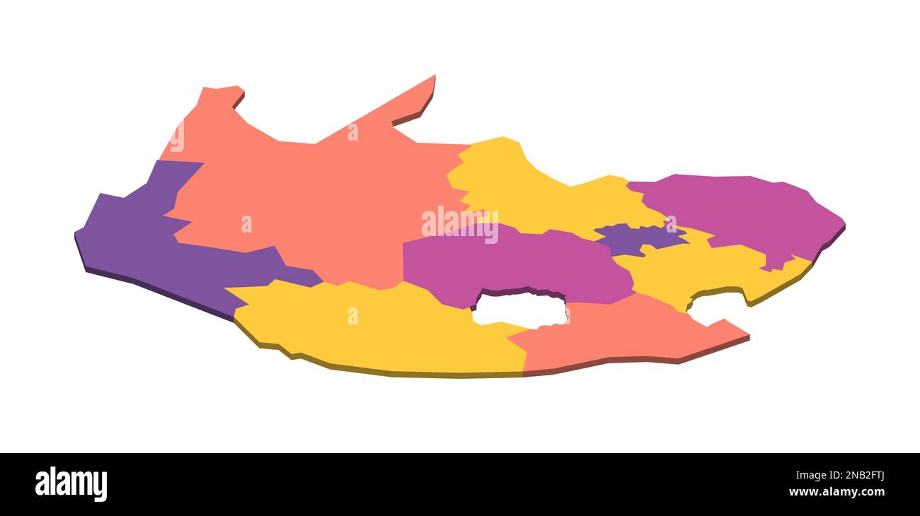 South Africa political map of administrative divisions - provinces ...