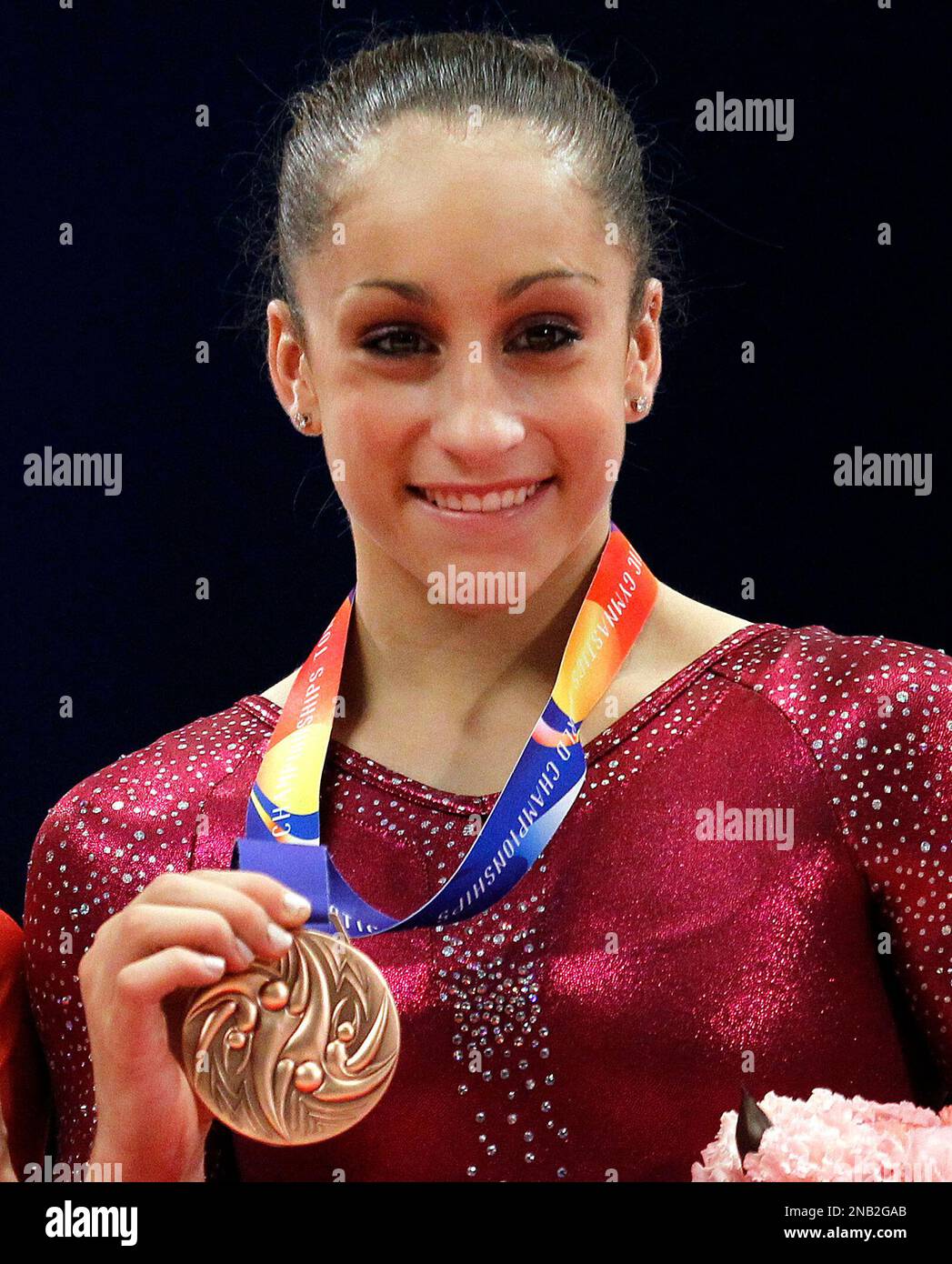 Bronze medalist Jordyn Wieber of the U.S. smiles during the awarding ...
