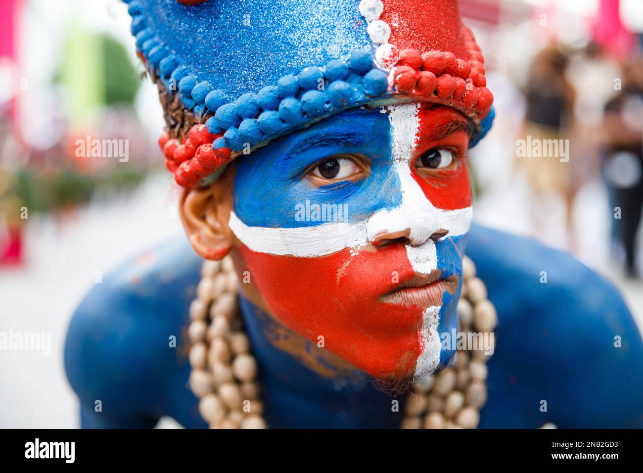 02.04.2023 Dominican Republic Punta Cana Annual Carnival. A face ...