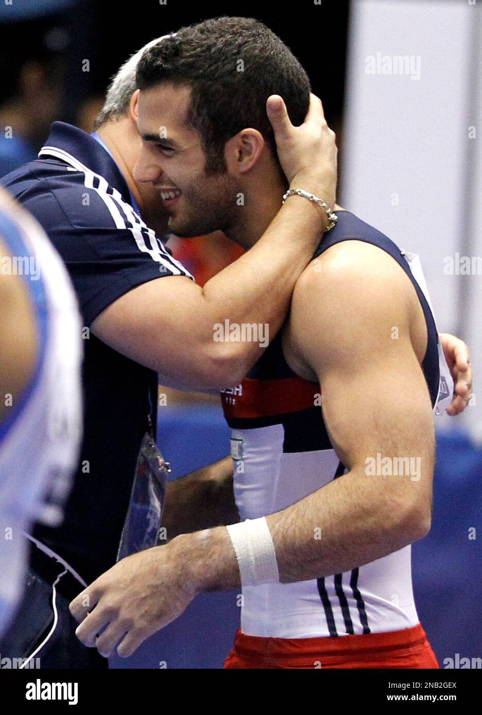 Danell Leyva of the U.S. celebrates after winning the gold medal in the ...