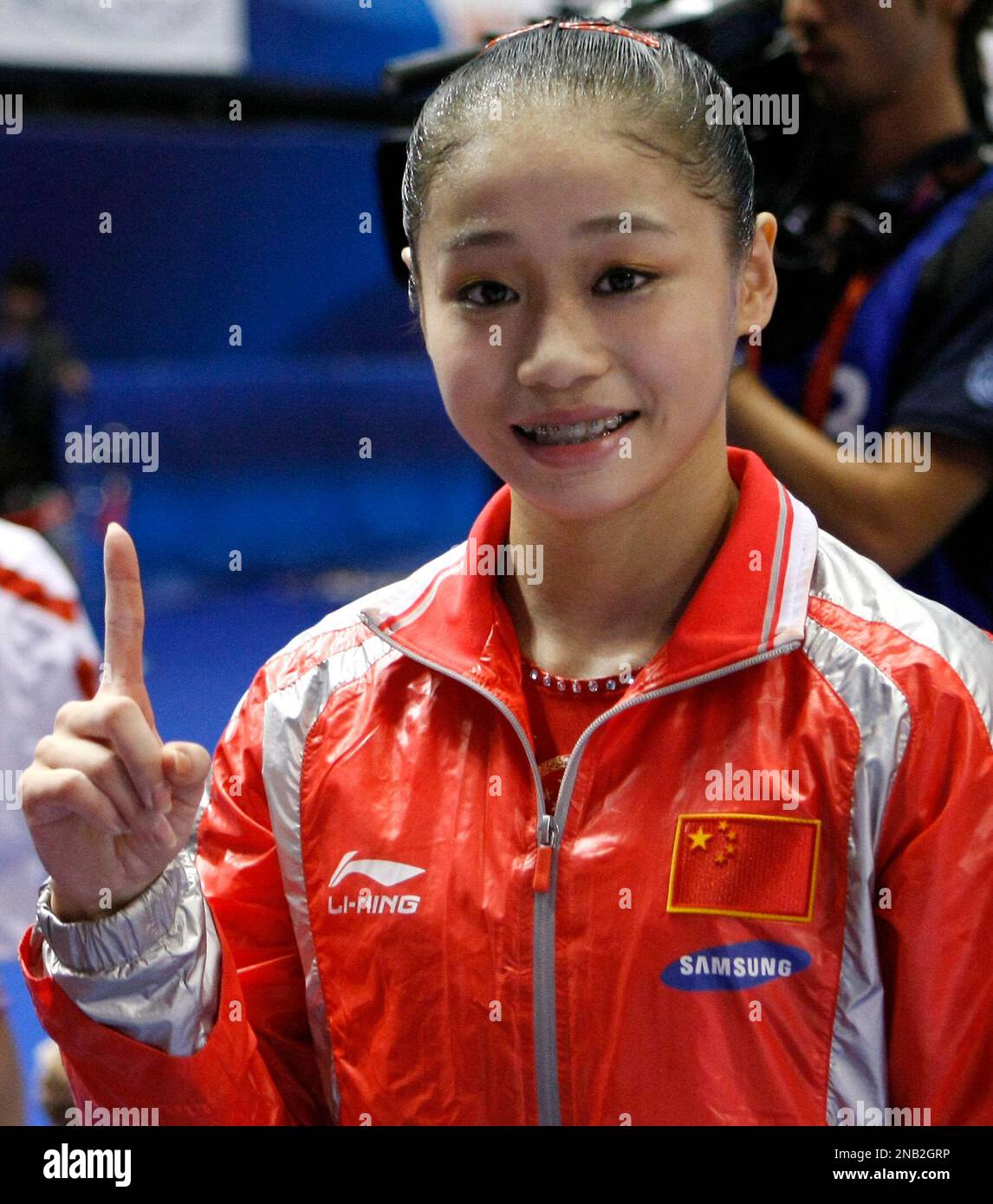 Gold medalist Sui Lu of China celebrates after the final of the women's ...