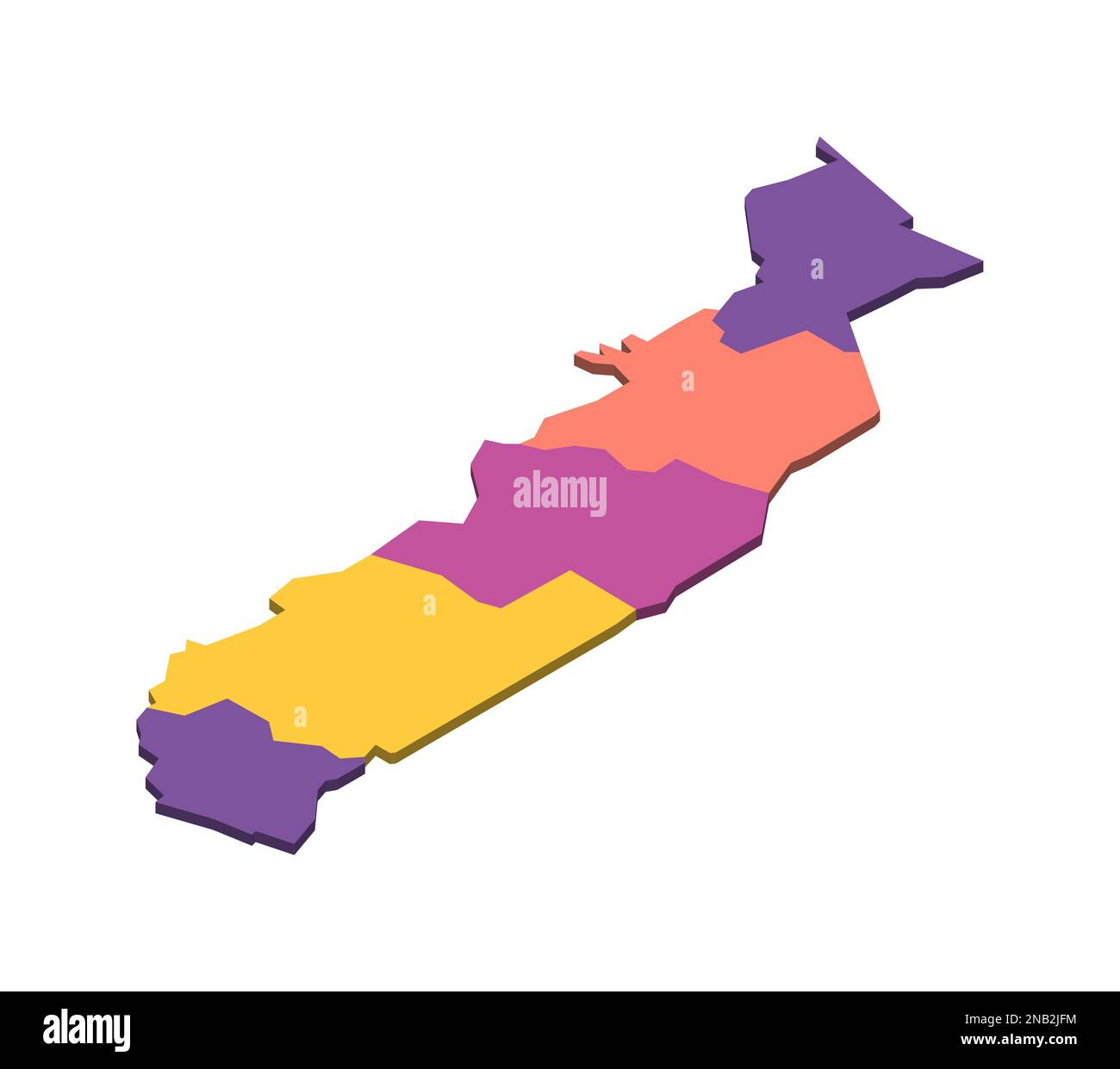 Togo political map of administrative divisions - regions. Isometric 3D ...